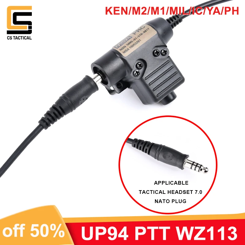 WADSN Civil U94 Tactical PTT for Baofeng Motorola COMTAC Headset Sordin ...