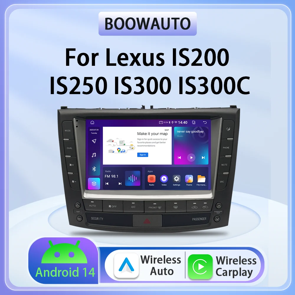 Wireless Carplay Auto Android 14 Car Radio For Lexus IS250 IS300 IS200 ...