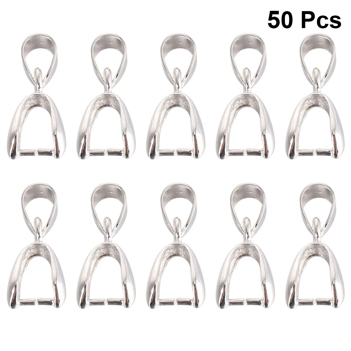 50Pcs Metal Pinch Clip Bail Pendant Bead Connector Mini Ring Buckle for ...