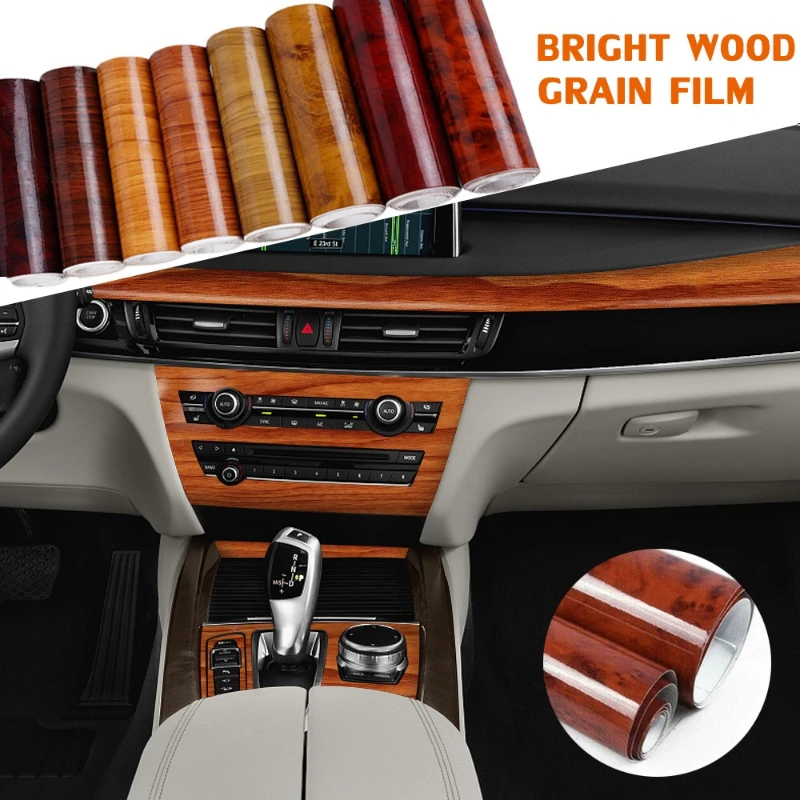 Car Wood Grain Film Stickers Decals Wrap Film Pvc Wood Textured ...