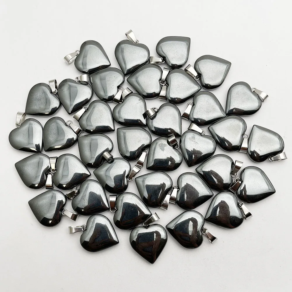 fashion-new-Good-quality-Natural-Hematite-gem-Stone-heart-Pendant ...