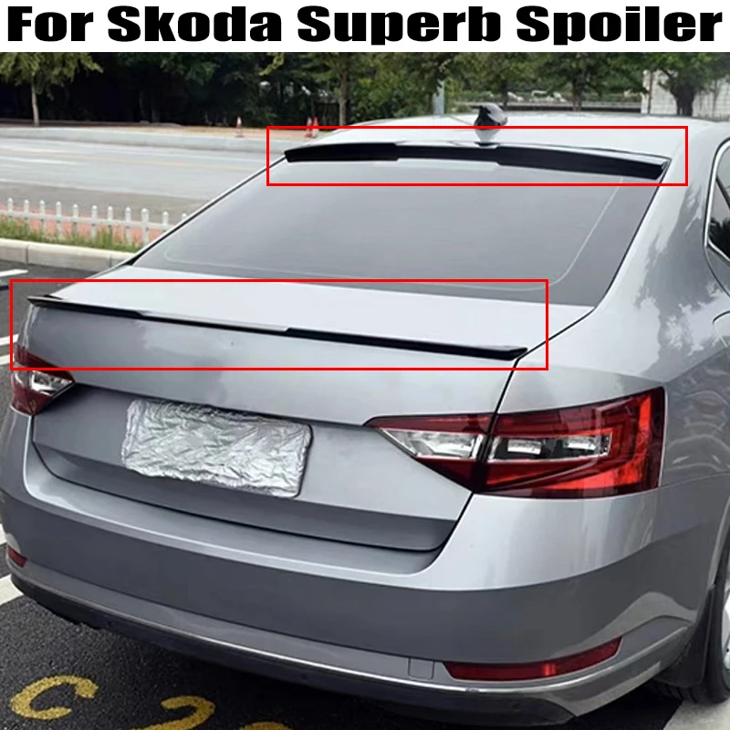 For-Skoda-Superb-Spoiler-2015-2016-2017-2018-2019-ABS-Plastics-Car-Rear ...