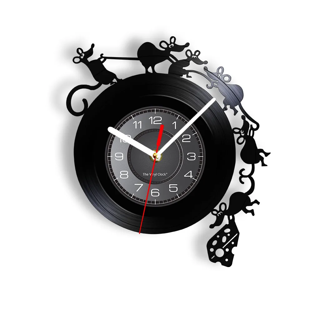 Adorable Mouse and Cheese Game Wall Art Wall Clock Vinyl Record Wall ...