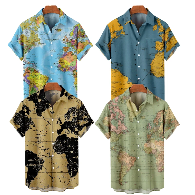 2022 Hot Sale 15 Pieces World Map Digital Printing Oversized Button ...