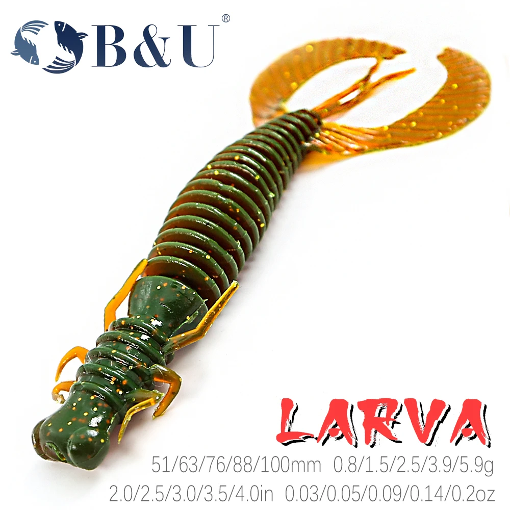 B&u Larva Soft Fishing Lures Artificial Lures Silicone Wobblers For ...