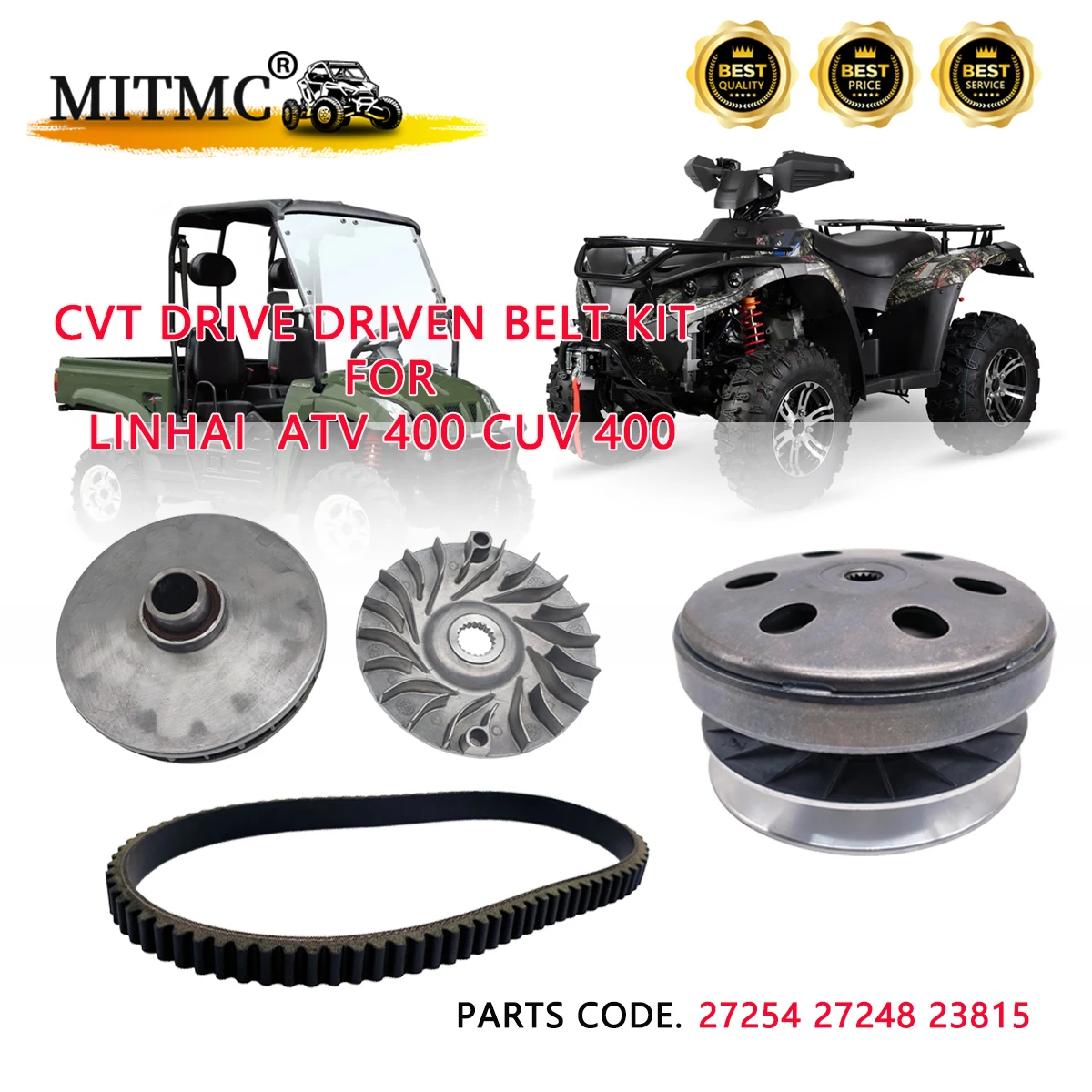 CVT-Drive-DRIVEN-Belt-KIT-for-Linhai-ATV-400-CUV-400-DRAGHONFLY-400cc ...