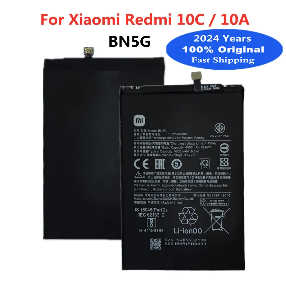 2024-Years-5000mAh-Original-Battery-BN5G-For-Xiaomi-Redmi-10C-Redmi-10A ...