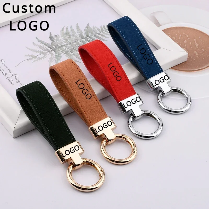 Customized-Suede-Leather-Keychain-for-Men-and-Women-Car-Logo-Metal-Key ...