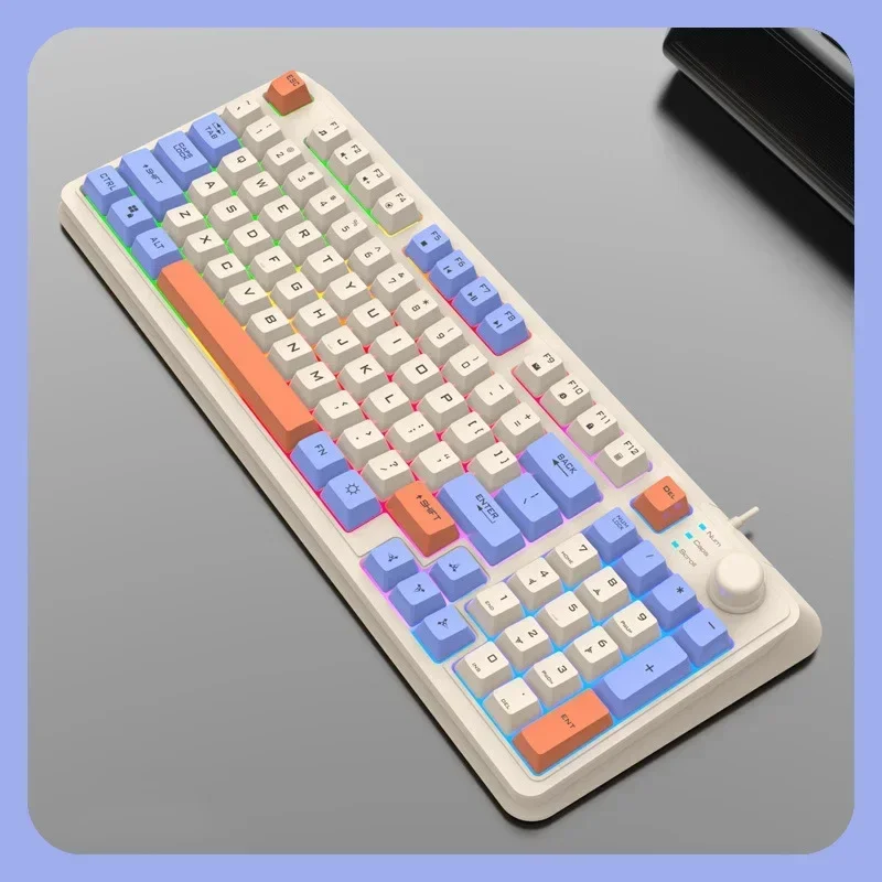 K82-Mechanical-Gaming-Keyboard-RGB-Light-Gamer-Keypad-94Keys-USB-Port-Hotswap-Wired-Keypad-for ...