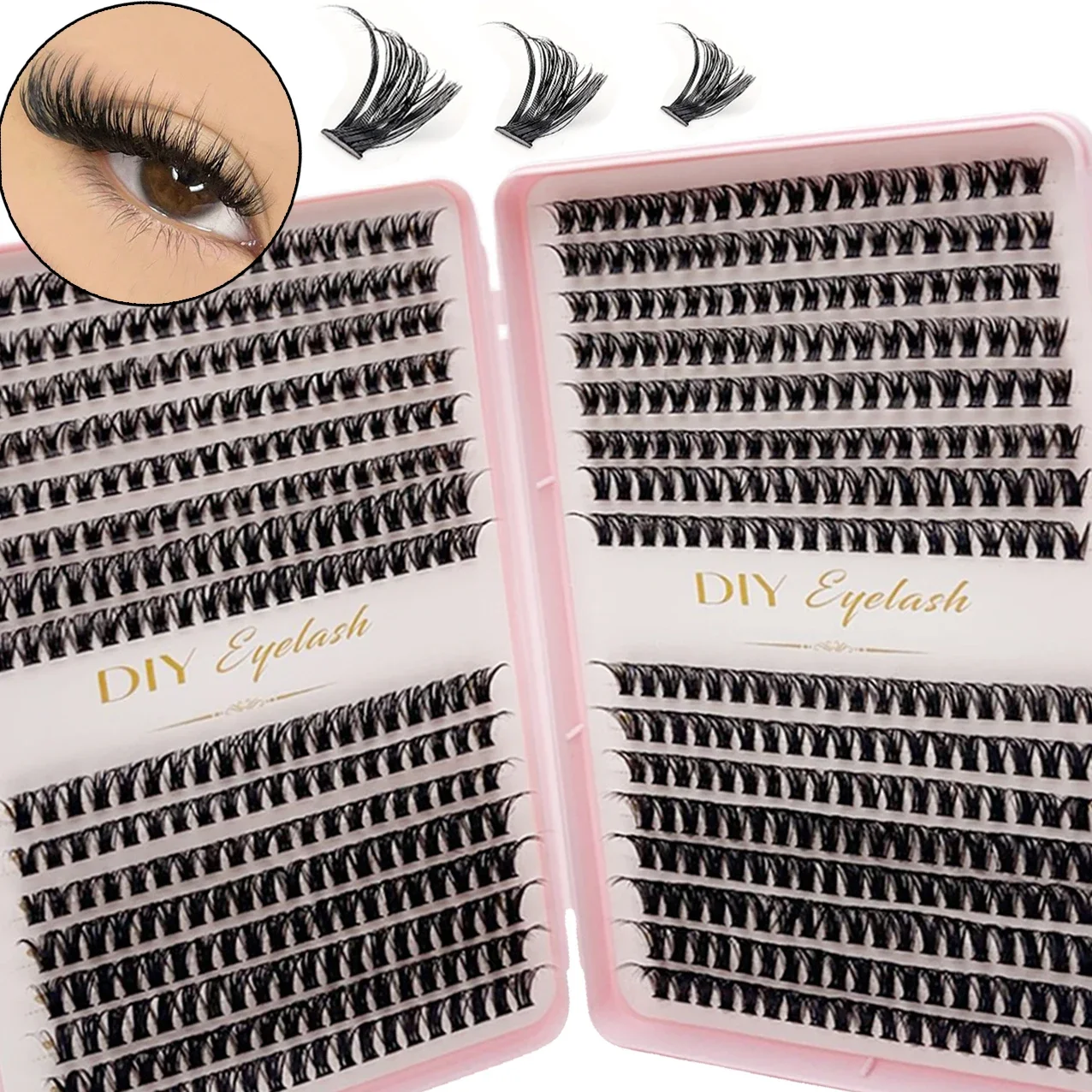 640pcs DIY Personal Lashes 40P 80P Eyelashes Cluster Natural Look Wispy ...