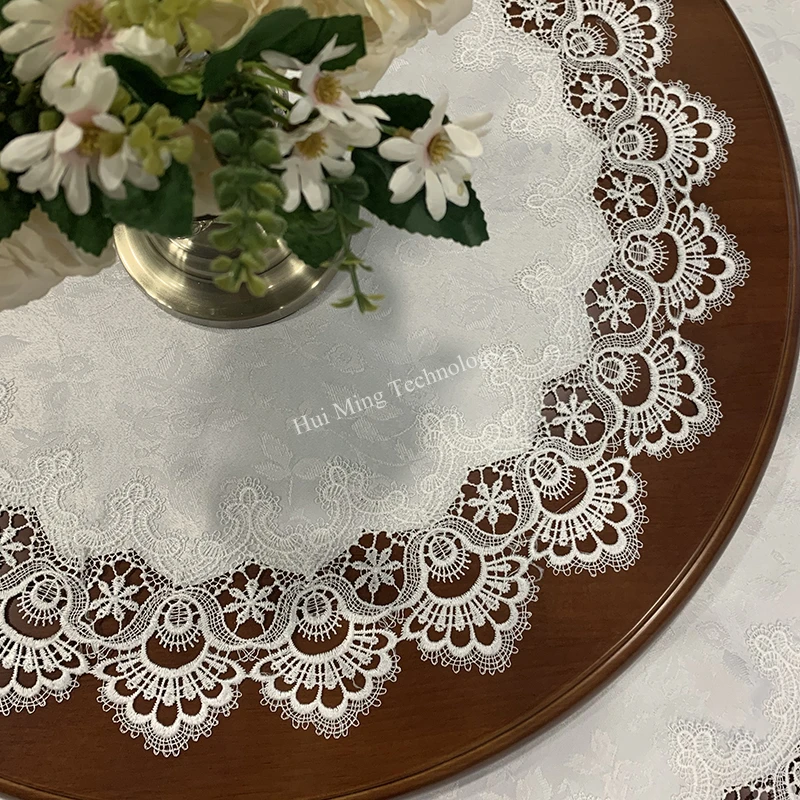 Round Dining Table Tablecloth | Dining Table Cover Round Lace - Round ...