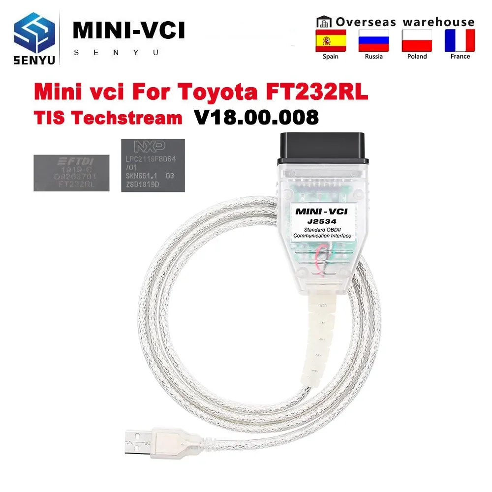 mini vci V18.00.008 TIS Techstream For Toyota minivci FTDI For J2534 ...