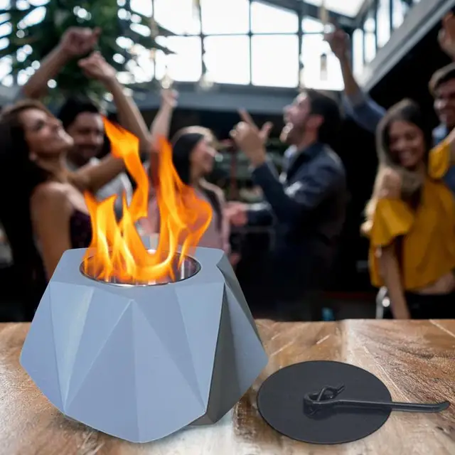 Asztali Tűz Pit Cement Brazier Asztal Tűzméret Állítható Beltéri Az ...