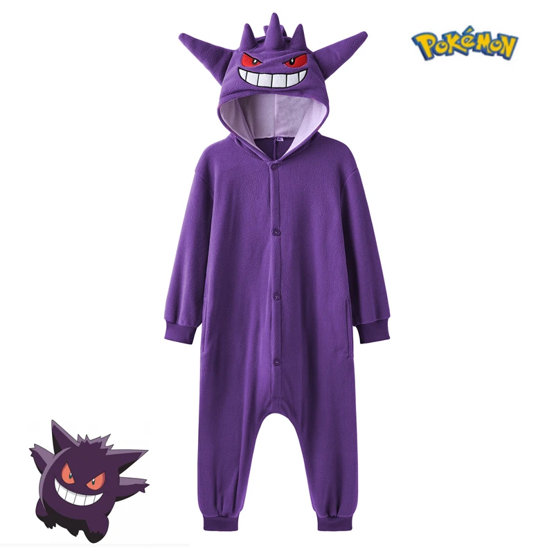Japan Anime Pokemon Kawaii Gengar Cosplay Costume Pajamas For Halloween ...