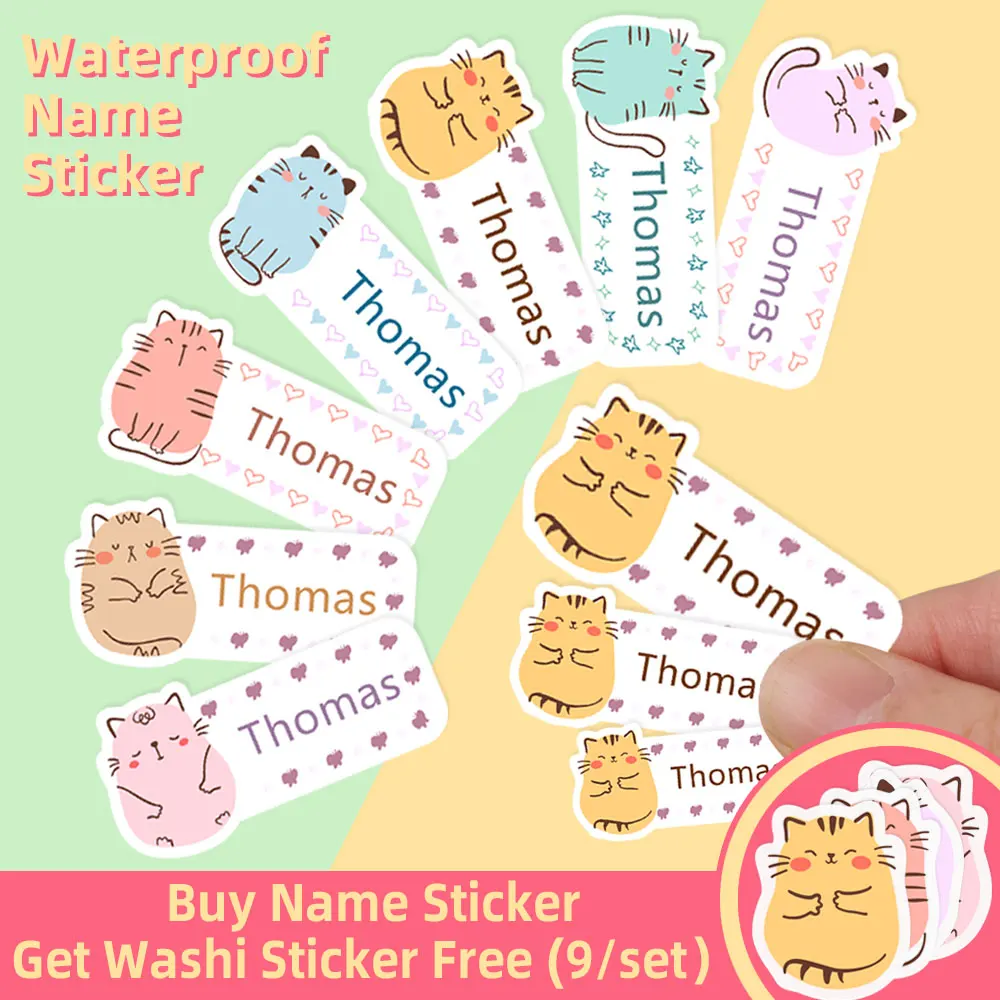 Custom-Transparent-Self-adhesive-Name-Sticker-Tag-Personalized-Washi ...