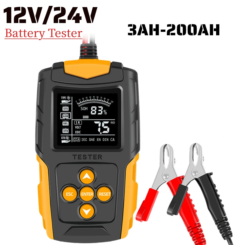12V/24V Car Battery Tester LCD Digital Battery Analyzer Car Charge ...
