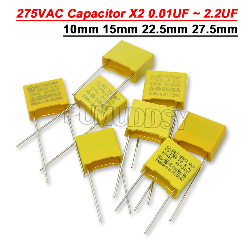 10Pieces-275VAC-Capacitor-X2-Series-0-01UF-2-2UF-Polypropylene-Film ...