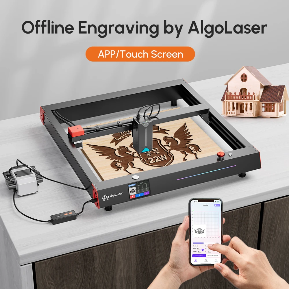 Algolaser Delta 22W Output Laser Engraving Machine Colorful Metal ...