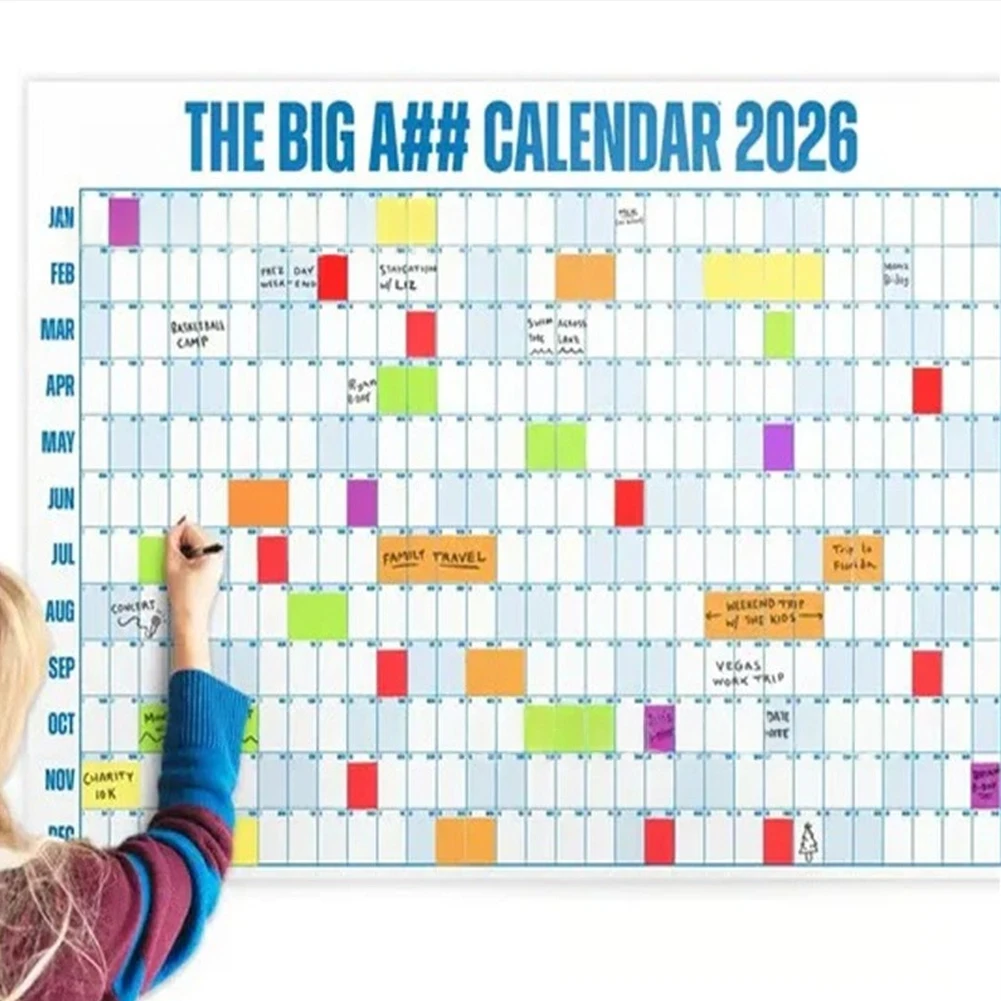 Large 2026 Calendar Planner Sheet Schedule Sticker Planner Target 365 ...