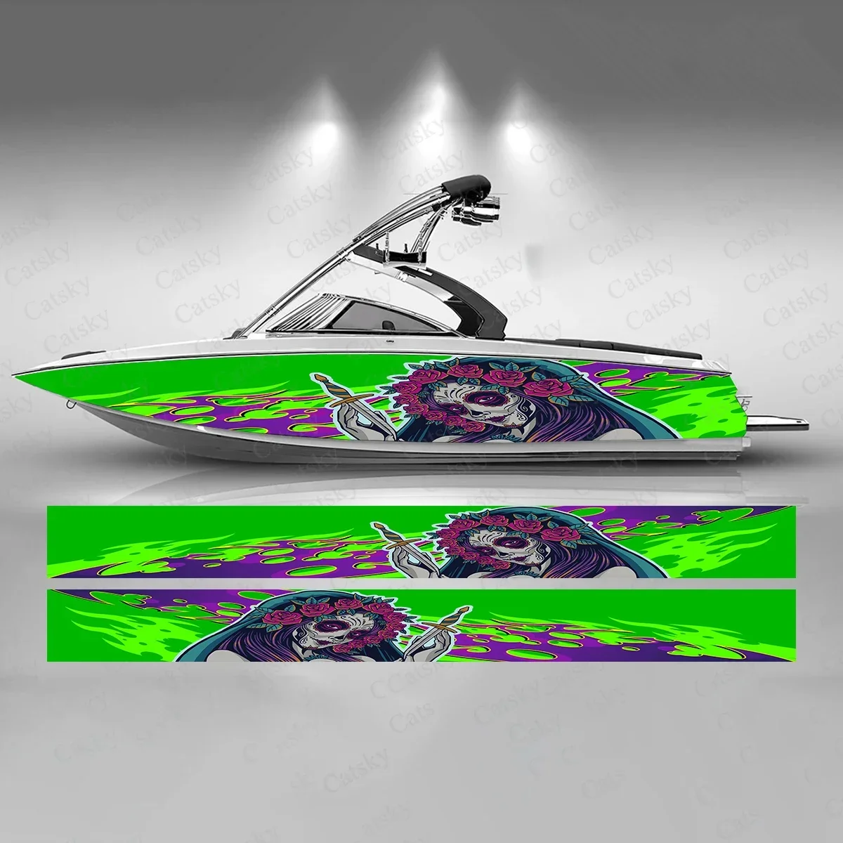 Day-of-The-Dead-Colorful-Boat-Sticker-Fashion-Custom-Fish-Boat-Sticker ...