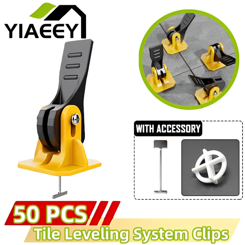 50PCS-Floor-Tile-Leveling-System-Clips-Leveler-Adjuster-Kit-Set-for-The ...