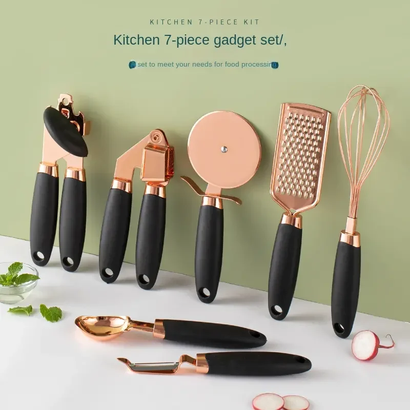 7Pcs-Kitchen-Gadget-Set-Copper-Coated-Stainless-Steel-Utensils-with ...