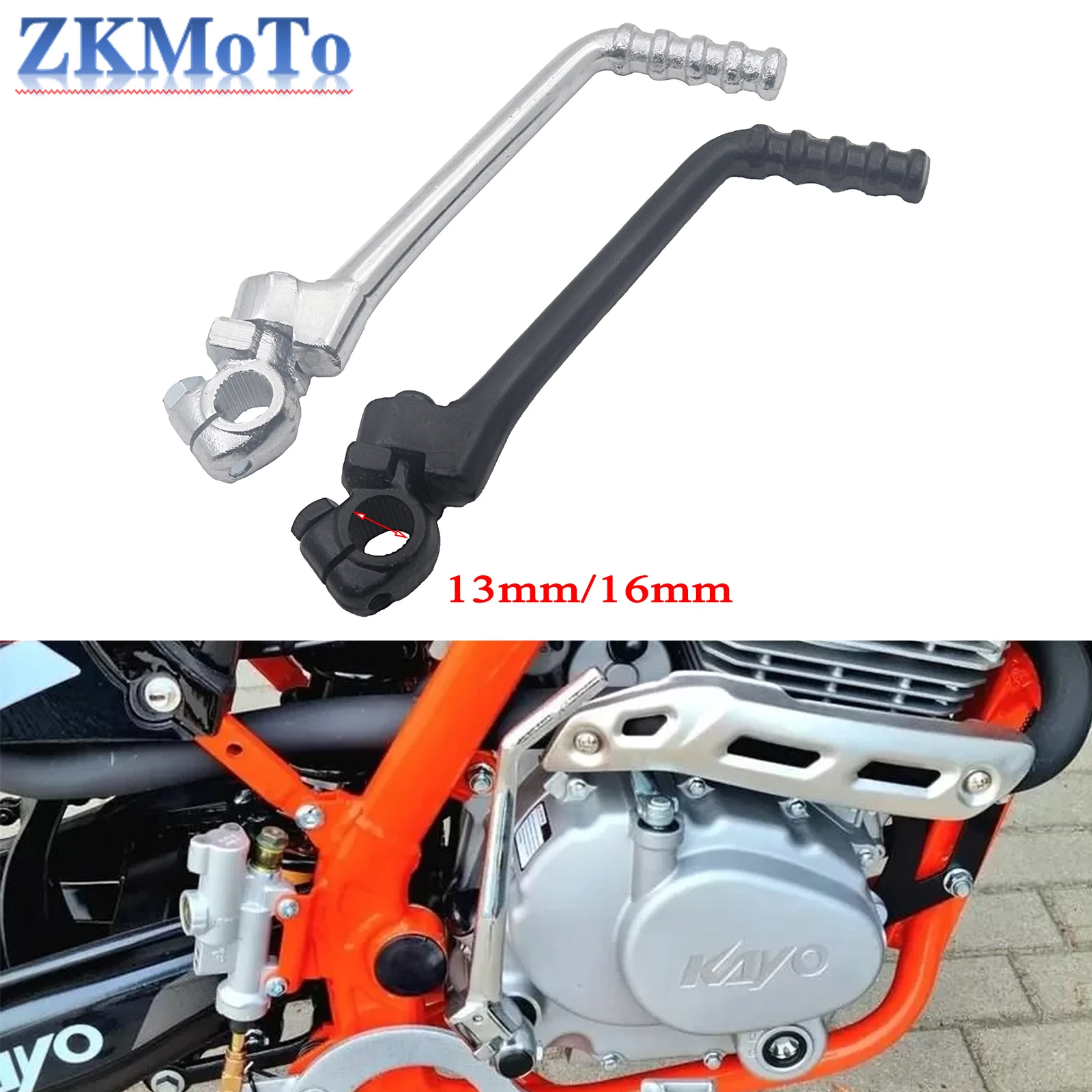 Universal Motorcycle 16mm 13mm Kick Start Starter Lever Pedal For 50cc ...