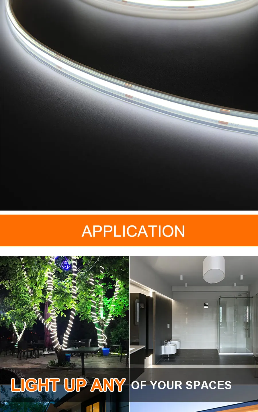 LED Strip Light IP68 Waterproof COB Led strip 12V 24V Fita LED Tira ...