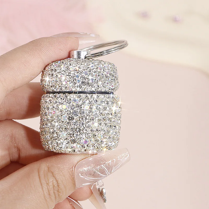 Bling Rhinestone Pill Container Portable Pill Bottle Case Waterproof ...
