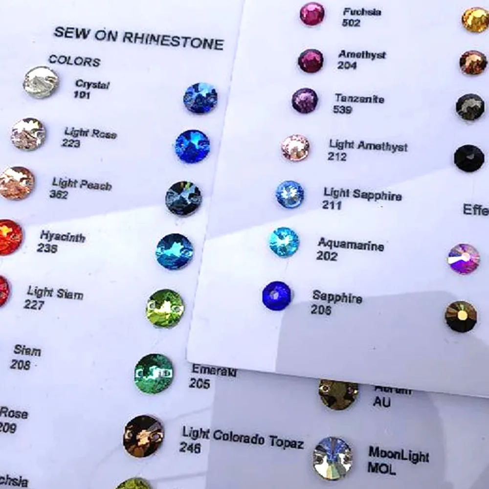 YANRUO-1pcs-Sew-on-Stones-Hot-Fix-Non-Hot-Fix-Colors-Card-Samples-Show ...