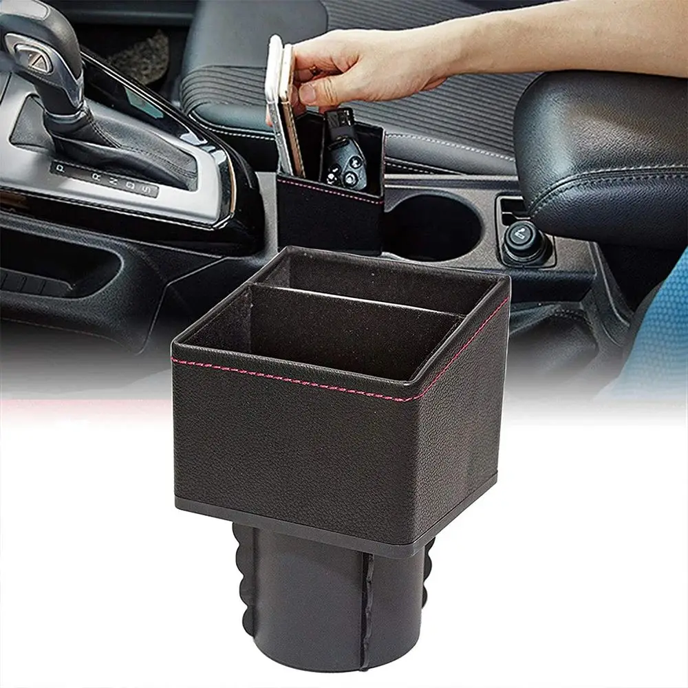 Car-Center-Control-Storage-Box-PU-leather-Square-Container-Cup-Holder ...