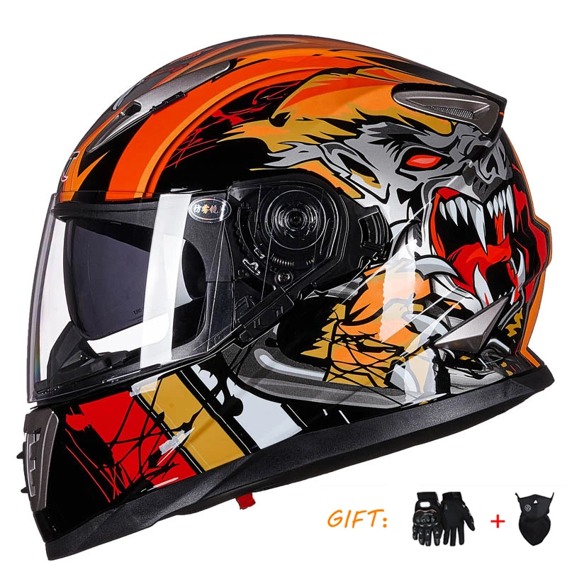 DOT-Certification-Motorcycle-Helmet-Full-Face-Adult-Vintage-Retro ...
