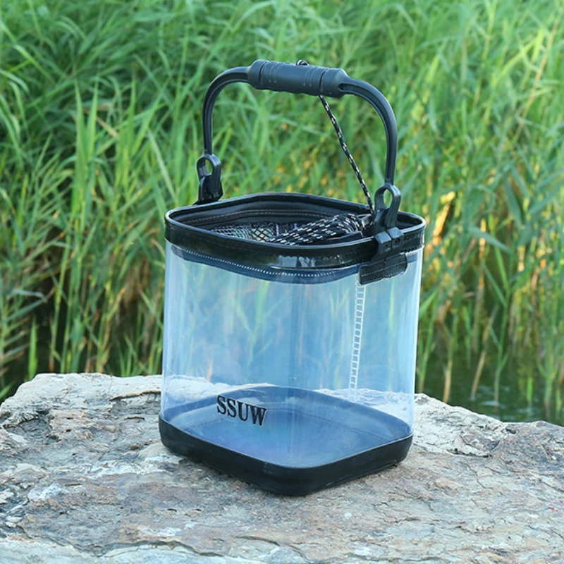 10L-14L-Transparent-Fishing-Bucket-Thickened-EVA-Live-Fish-Bucket ...