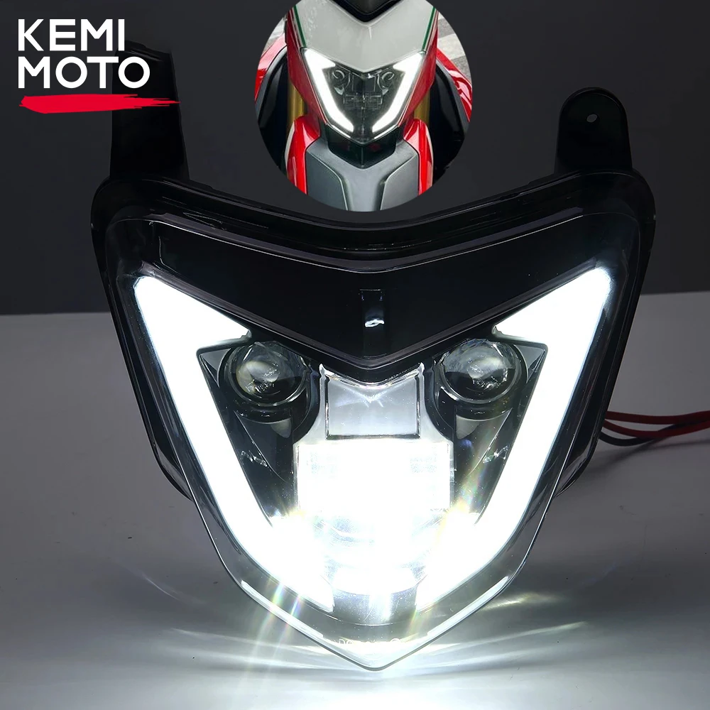 For-DUCATI-Hypermotard-821-939-SP-Headlight-Beam-with-Angel-Eyes-DRL ...