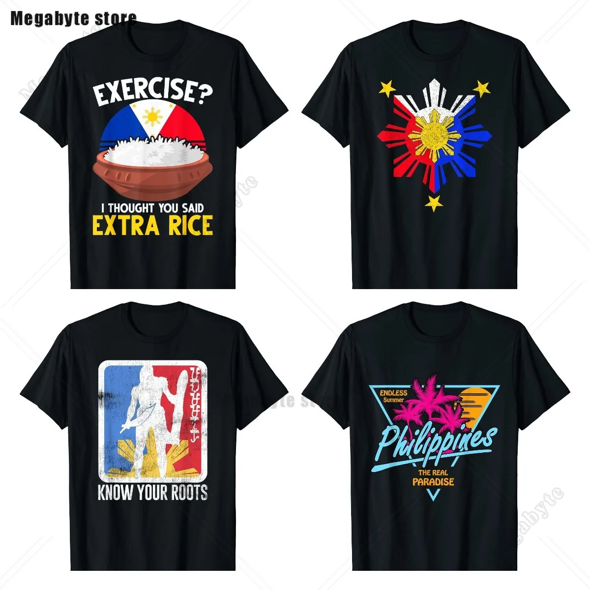 Filipino Pride Extra Rice Filipina Proud Philippines Tee Tops Round ...