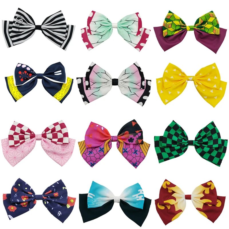 Anime Demon Slayer Kamado Nezuko Cosplay Bow-knot Hair Band Girls ...