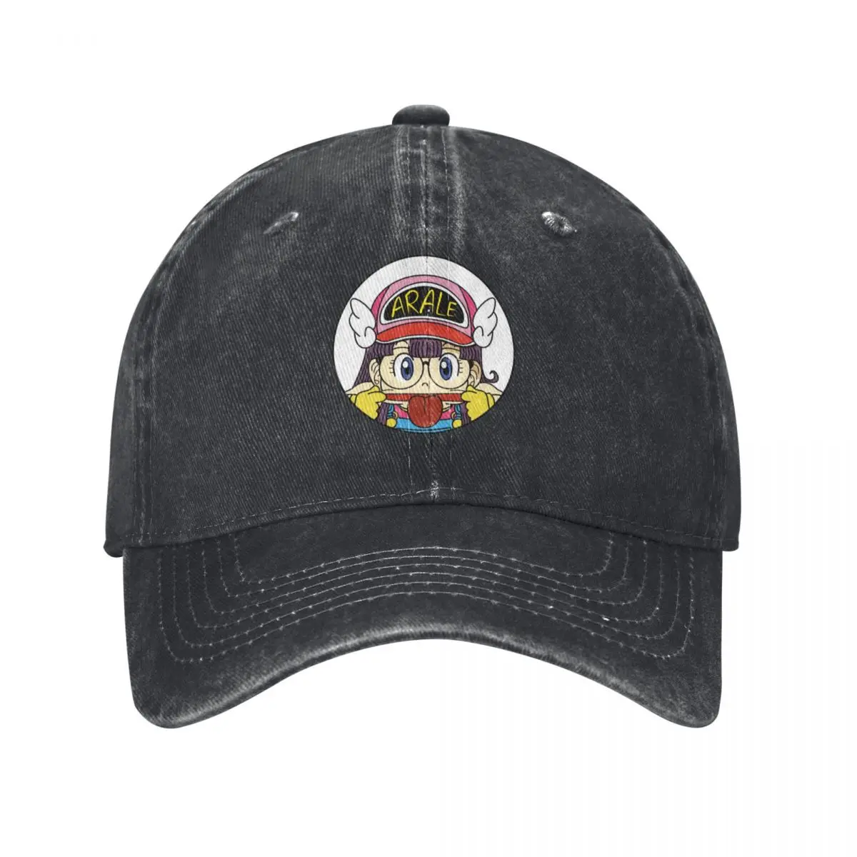 Graphic Arale Anime Dr Slump Custom Retro Denim Washed Baseball Caps ...