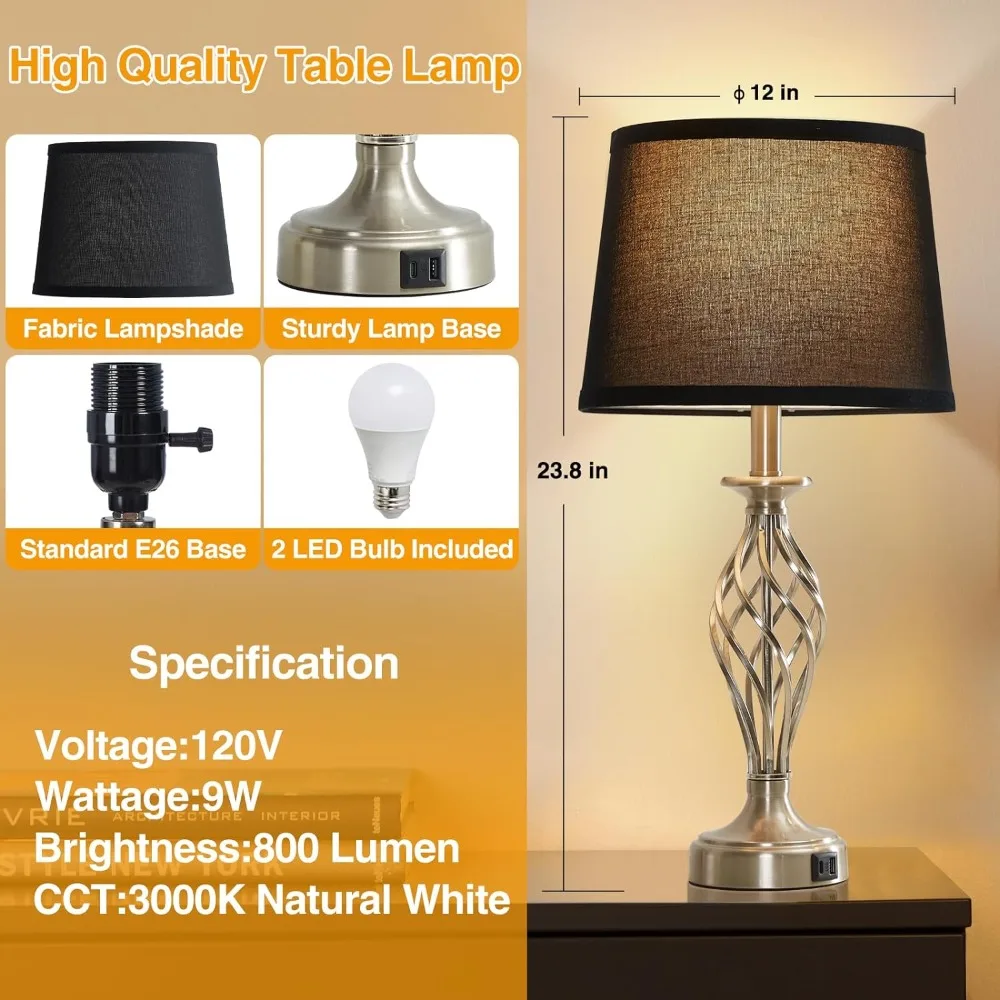 Modern Bedside Lamps with USB Ports – Inspire Interiors Hub