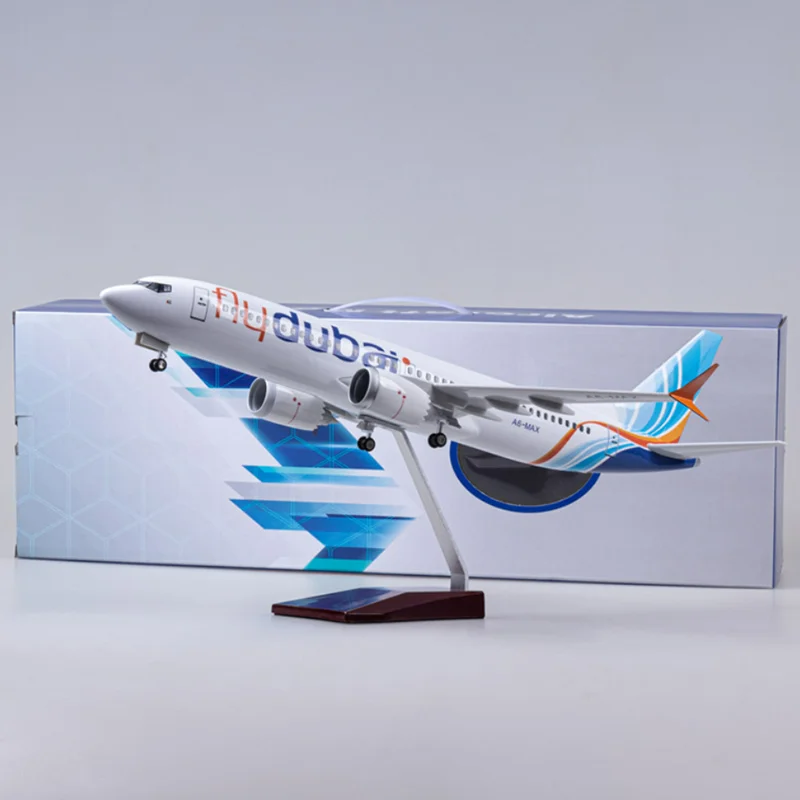1/85 Scale 47cm Airplane 737max B737 Max Aircraft Fly Dubai Airline W ...