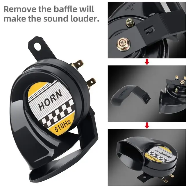 Universal 12v Snail-shaped Horn 130db High Tone Waterproof Electric Air ...