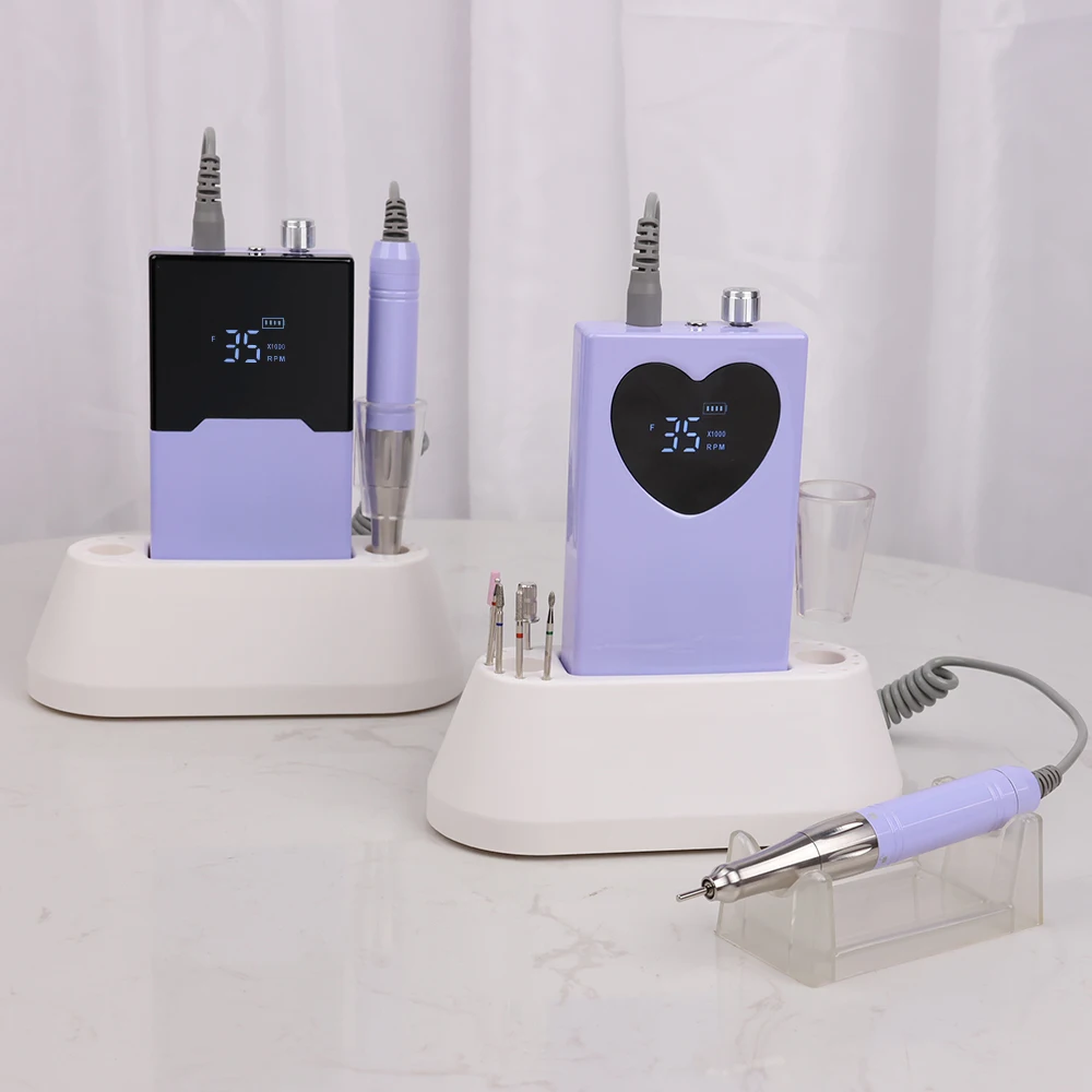 Violets Coreless Nail Drill Rechargeable 35000rpm Manicure Electric ...