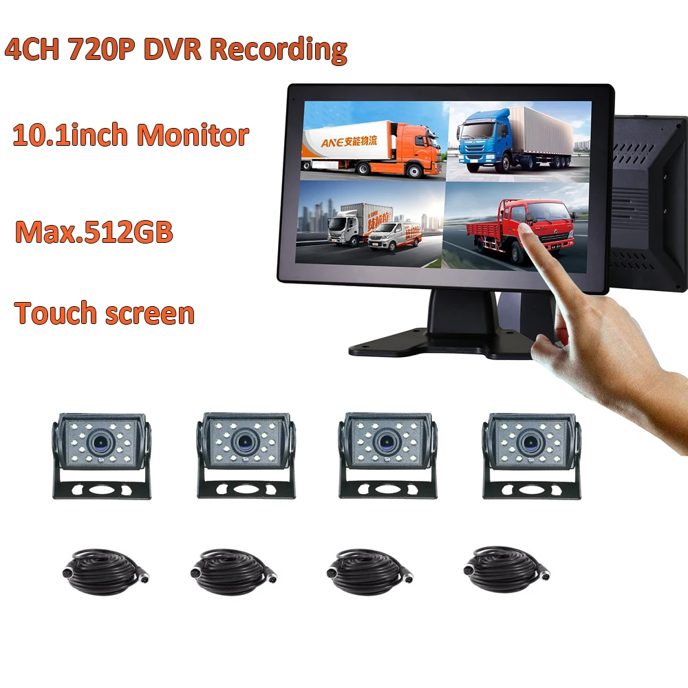 4-Channel-360-Car-Camera-Monitor-Recorder-System-Max-support-512GB-With ...