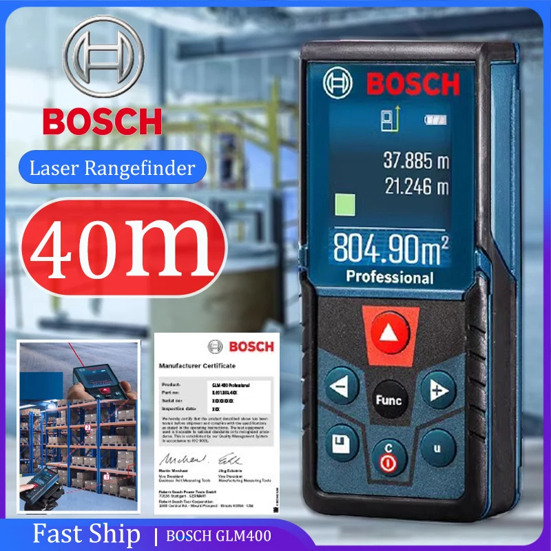 Original-Bosch-GLM-400-Laser-Rangefinder-Portable-Laser-Measure-Ruler-Building-Volume-Area-Angle ...
