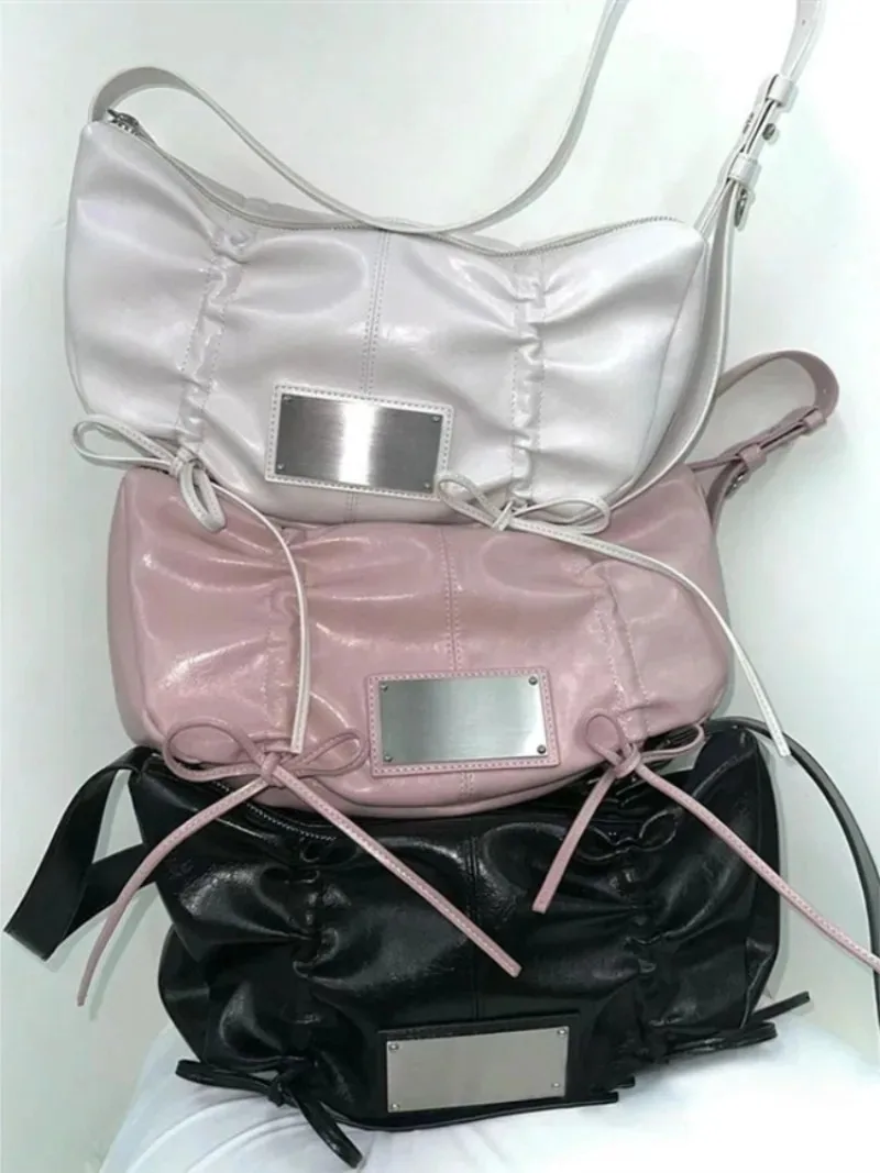 Korean-Fashion-Minority-Designer-Casual-Shoulder-Bag-Bow-Drawstring-Lace-up-Handbags-Large ...