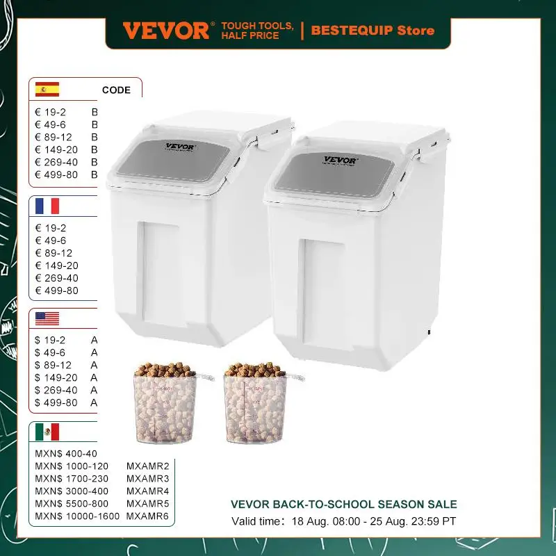 VEVOR-Ingredient-Storage-Bin-2-x-15L-Dispenser-Bin-with-2-Measuring ...