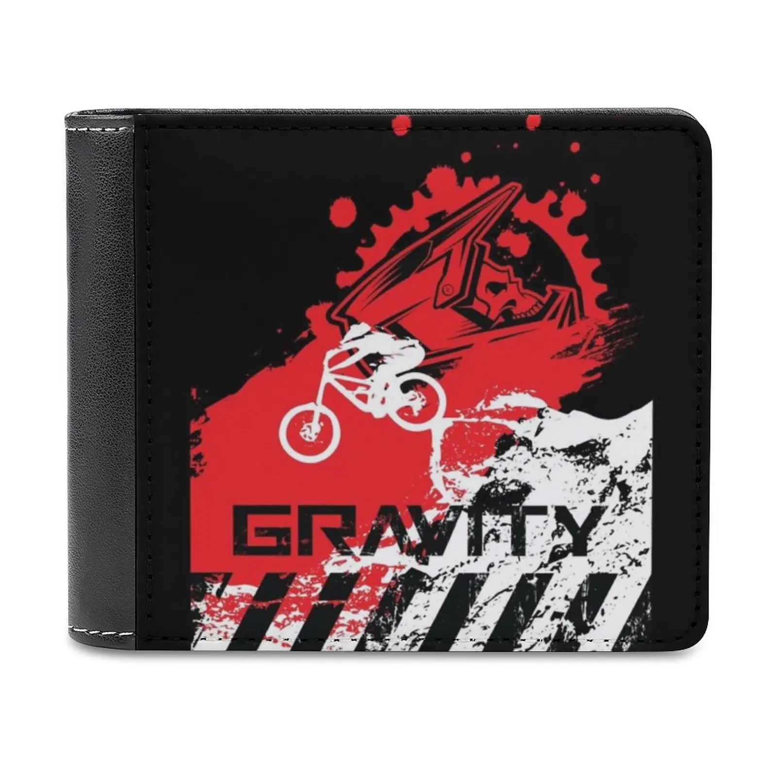 Downhill Mountain Biking. Gravity Mtb Pattern Leather Men's Wallets Hot Selling New Men's Wallet ...