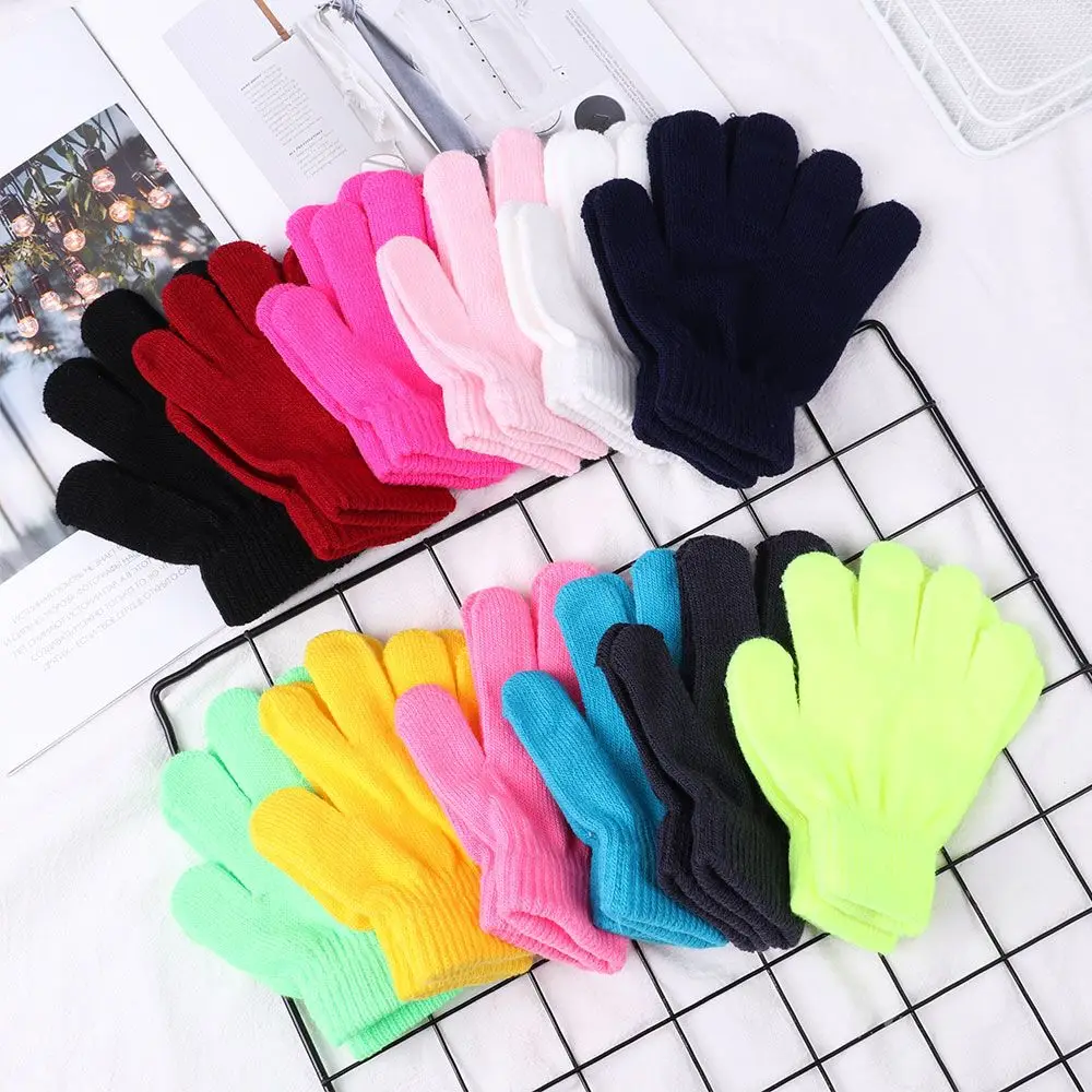 1 Pair Glove Children Magic Glove Girl Boy Kid Stretchy Knitted Winter ...