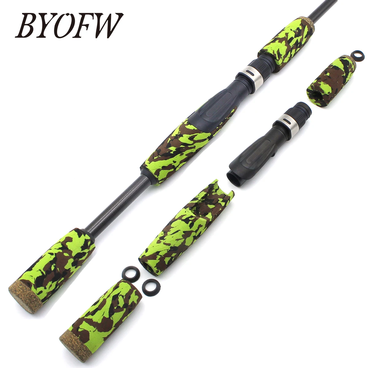 BYOFW-Light-weight-Green-CAMO-EVA-Foam-Butt-Spinning-Fishing-Rod-Handle ...