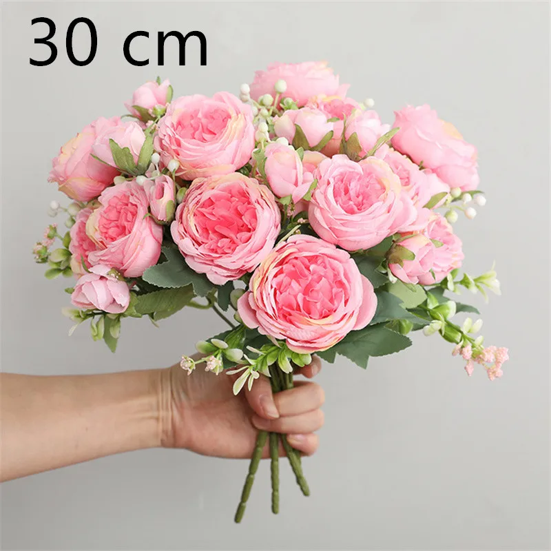 Bouquet de roses pivoines en soie, vente directe d'usine, fausses ...