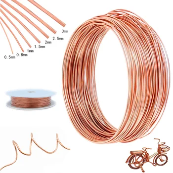 1-10M Bare Copper Wire Pure Copper Wire T2 Copper Coil Conductive ...